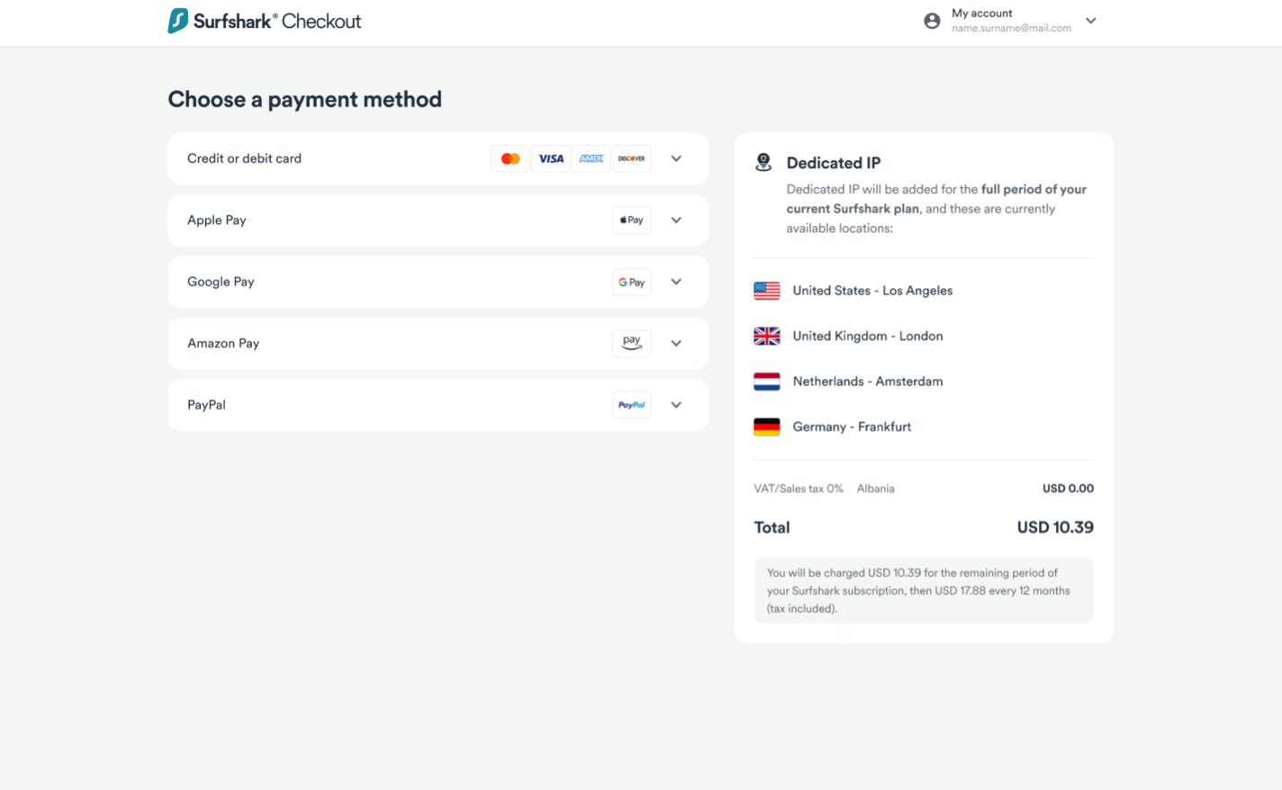 How to purchase a Dedicated IP – Surfshark Customer Support