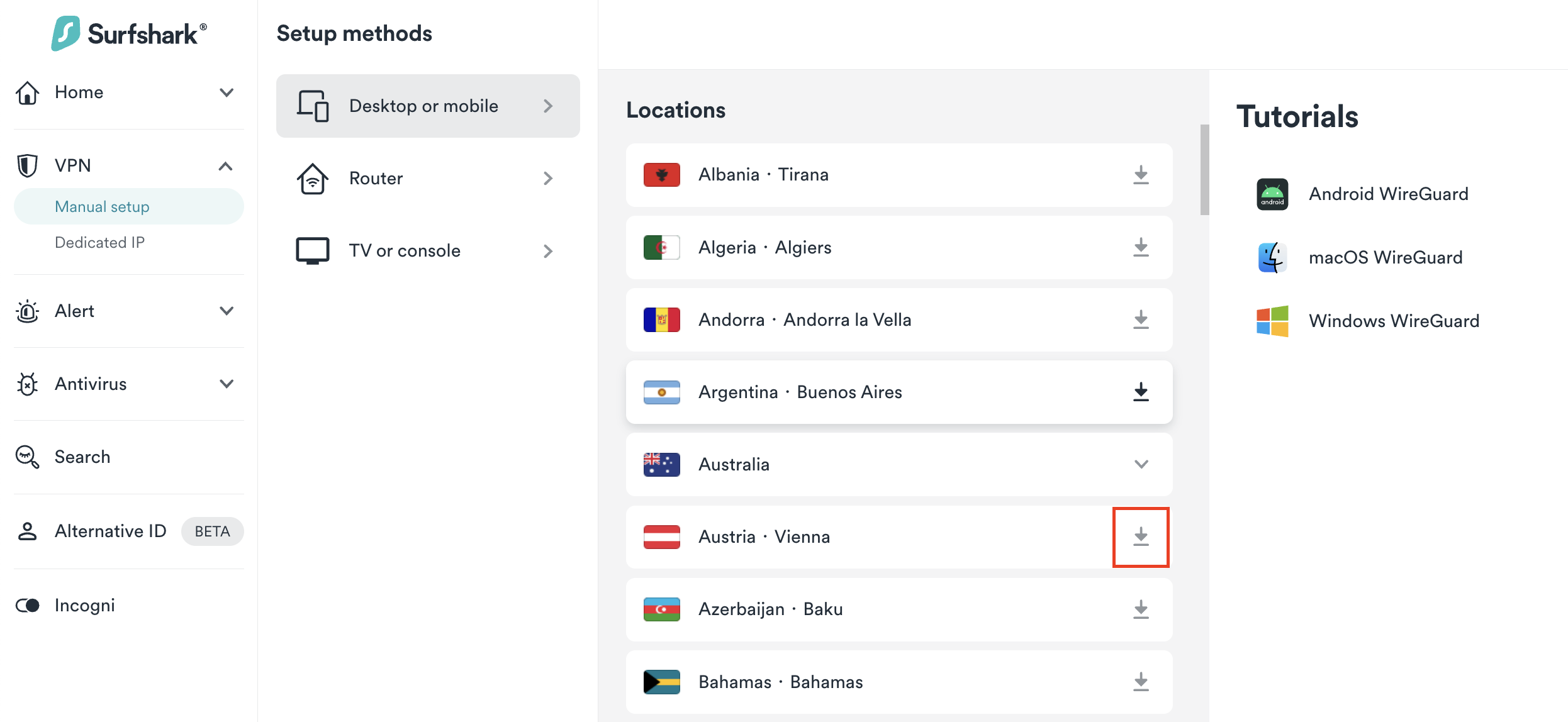 Where to find servers for a manual connection? – Surfshark Customer Support