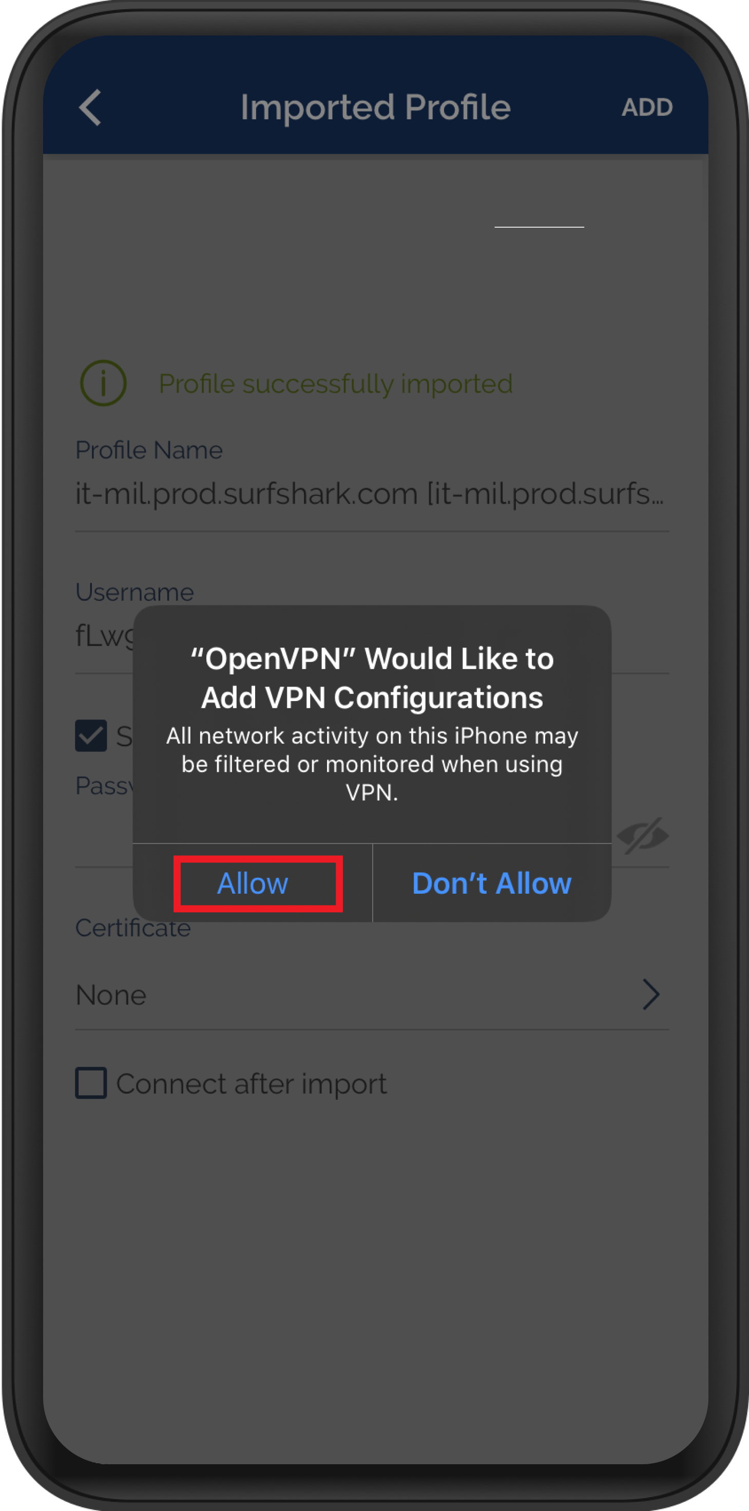 How to set up OpenVPN on iOS (iPhone/iPad) – Surfshark Customer Support