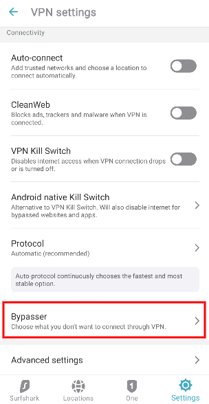 How to use Bypasser™ for Android – Surfshark Customer Support
