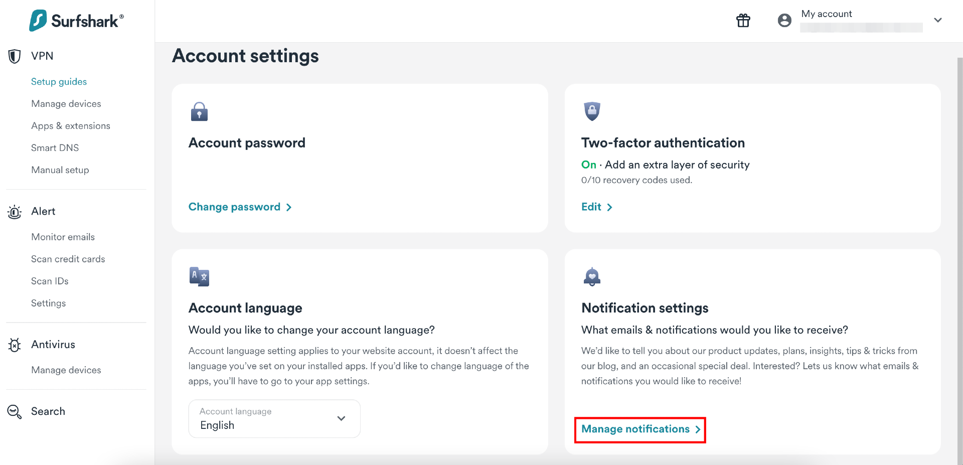 How to manage Surfshark email notifications – Surfshark Customer Support